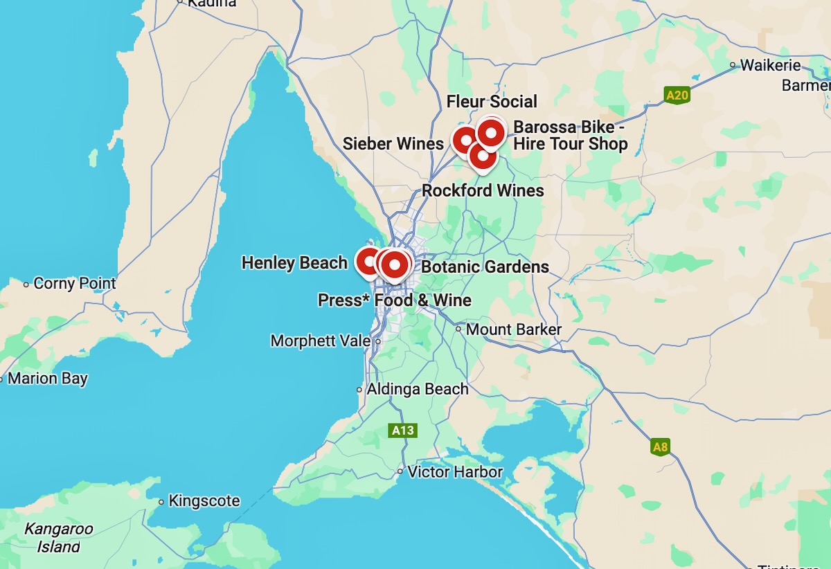 MapAdelaideandBarossa - Mel On The Go